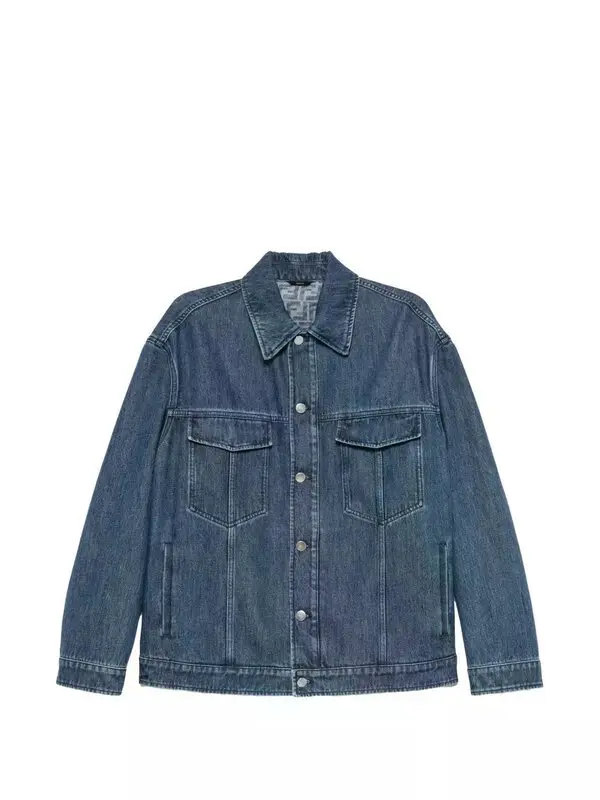 Fendi Logo-patch Denim Jacket - Blue