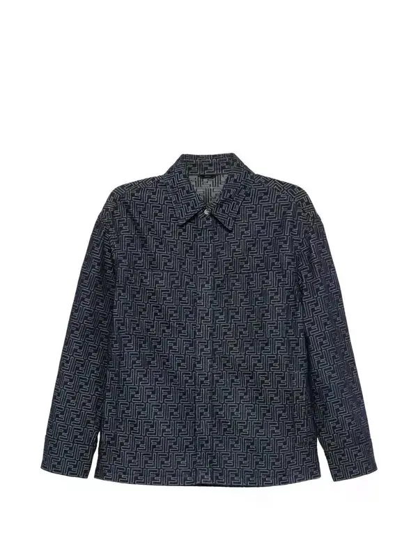 Fendi Ff Monogram Denim Jacket - Blue