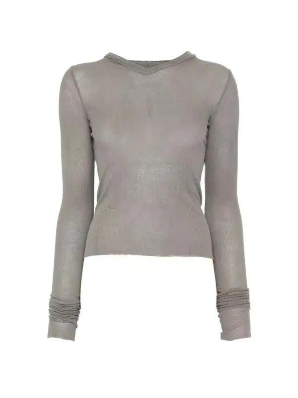Rick Owens Hooded Crop T-shirt - Grey