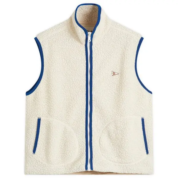 DRAKE'S Boucle Wool Fleece Vest - Ecru