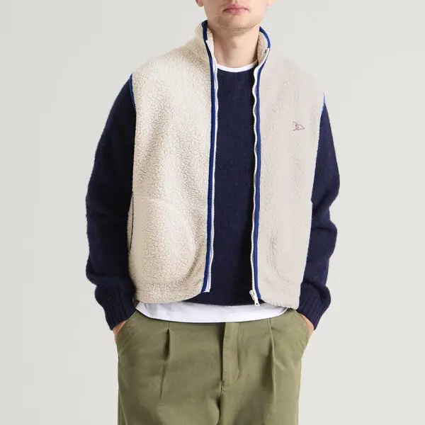 DRAKE'S Boucle Wool Fleece Vest