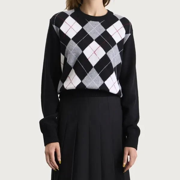 DUNST Argyle Crew Neck Sweater