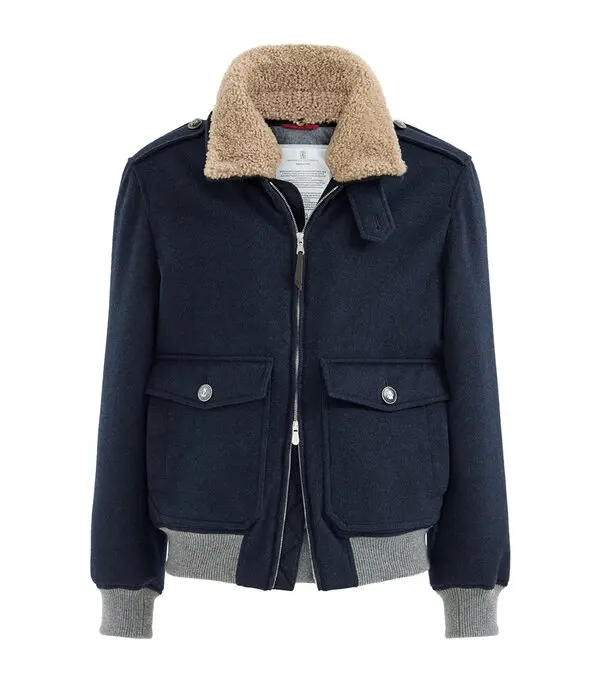 Brunello Cucinelli Cashmere Bomber Jacket