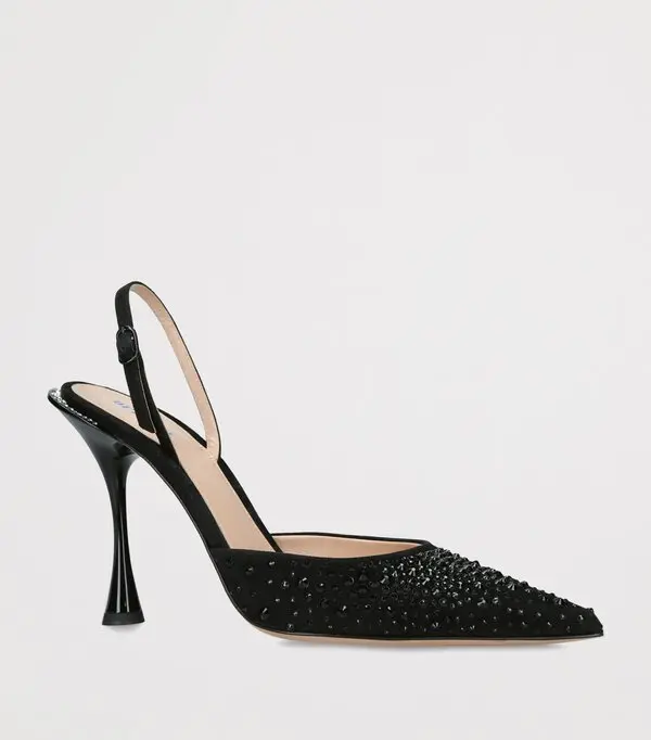BETZÁBE Suede Embellished Sofia Slingback Pumps 100