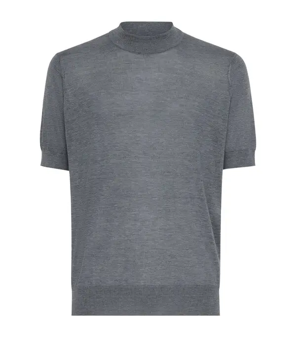 Brunello Cucinelli Silk-cotton High-neck T-shirt