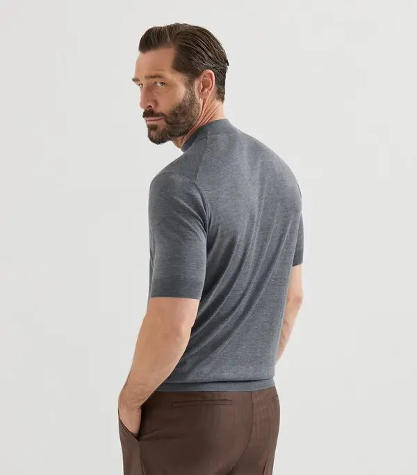 Brunello Cucinelli Silk-cotton High-neck T-shirt