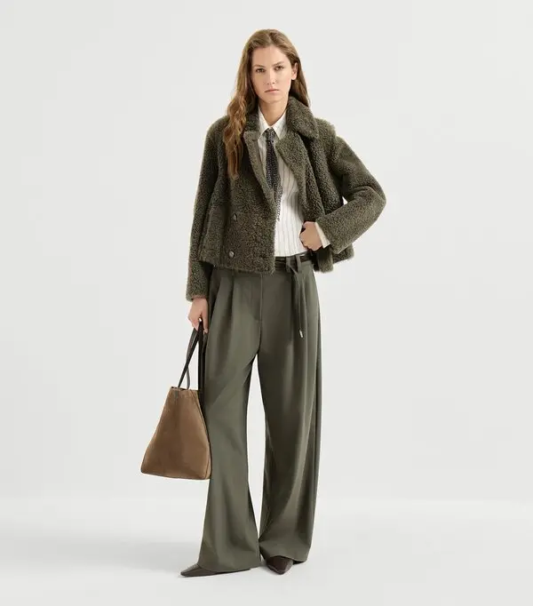 Brunello Cucinelli Shearling Pea Coat