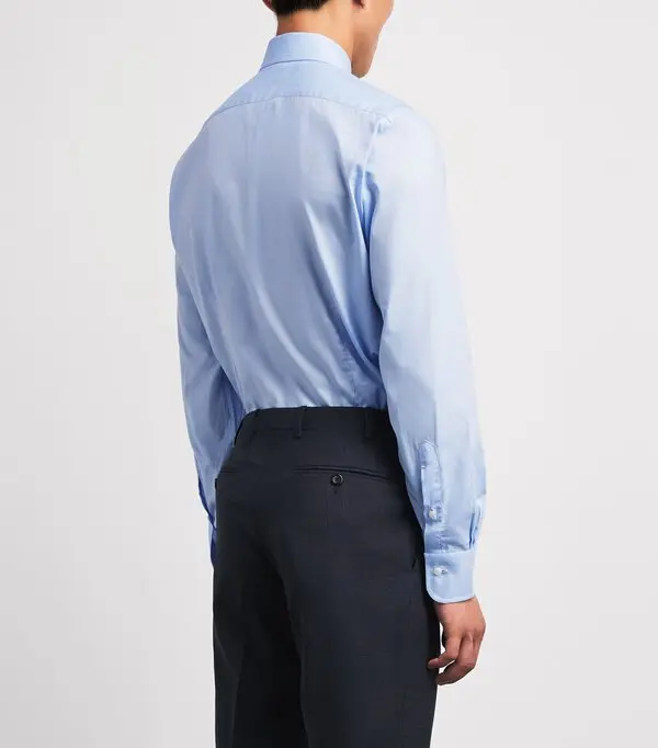 BARBA NAPOLI Cotton Poplin Slim Shirt