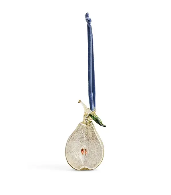 Harrods Glass Half Pear Tree Decoration - Gold