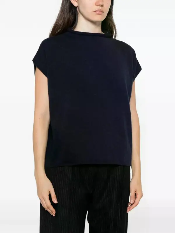 WHYCI MILANO High-neck Cap-sleeve T-shirt