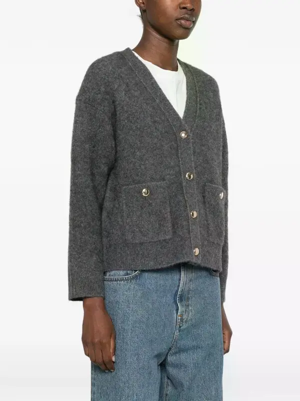 Maje Button-up Patch-pocket Cardigan - Grey