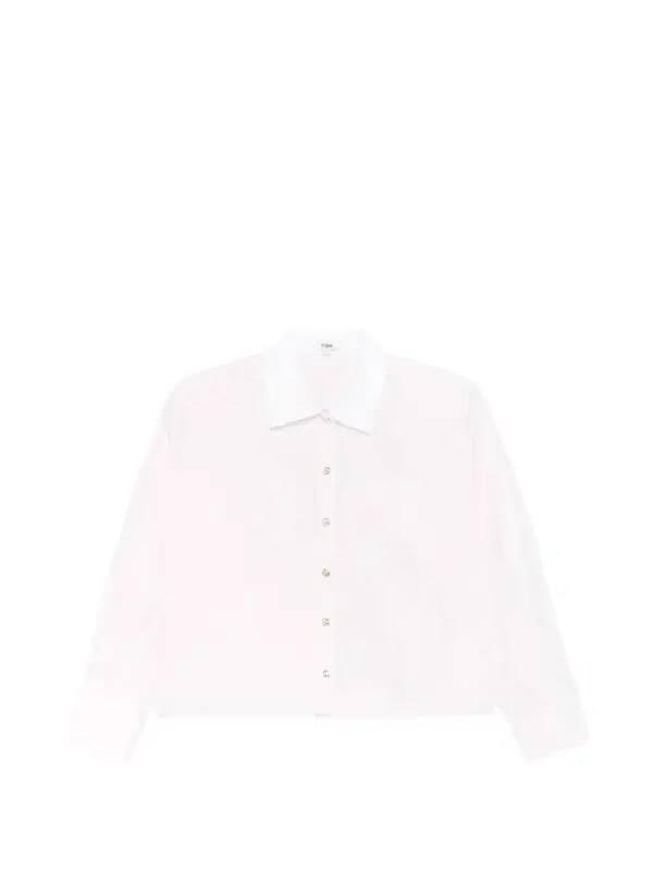 Maje Contrast-collar Cropped Shirt - Pink