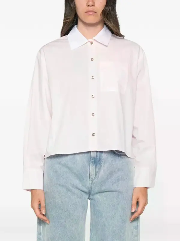 Maje Contrast-collar Cropped Shirt
