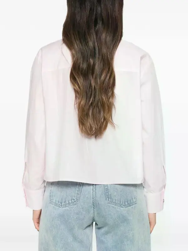 Maje Contrast-collar Cropped Shirt