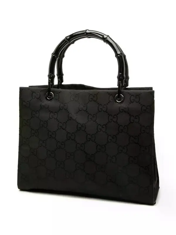 Gucci 2000-2015 Gg Nylon Bamboo Satchel