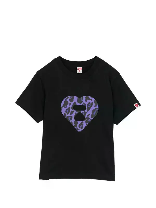 AAPE BY *A BATHING APE Heart-print Logo-patch T-shirt