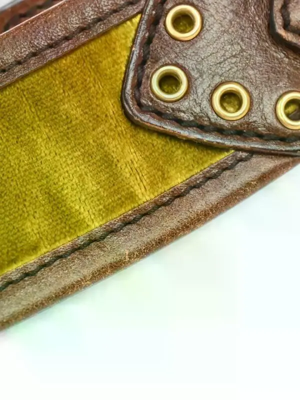 Gucci 1990-2000s Velvet-panel Leather Belt