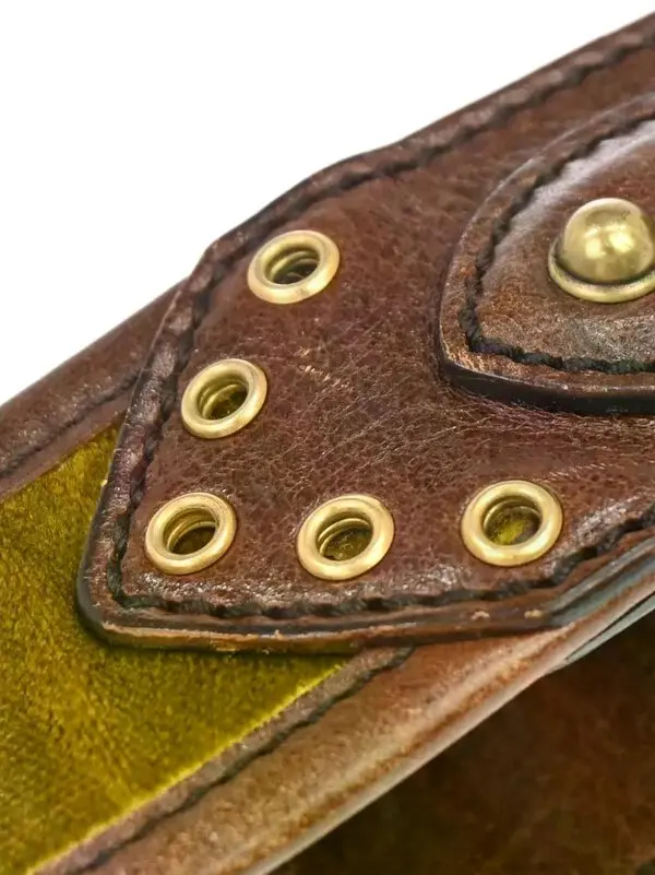 Gucci 1990-2000s Velvet-panel Leather Belt