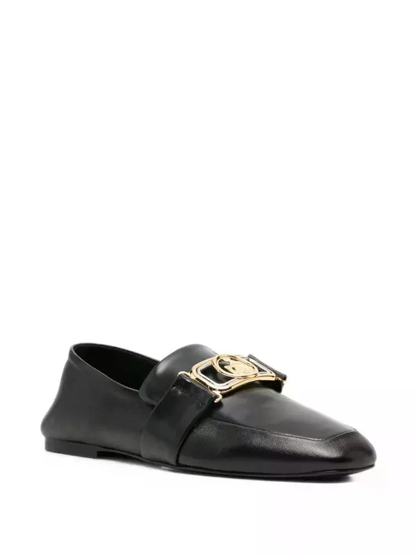 LANVIN Logo-plaque Leather Loafers