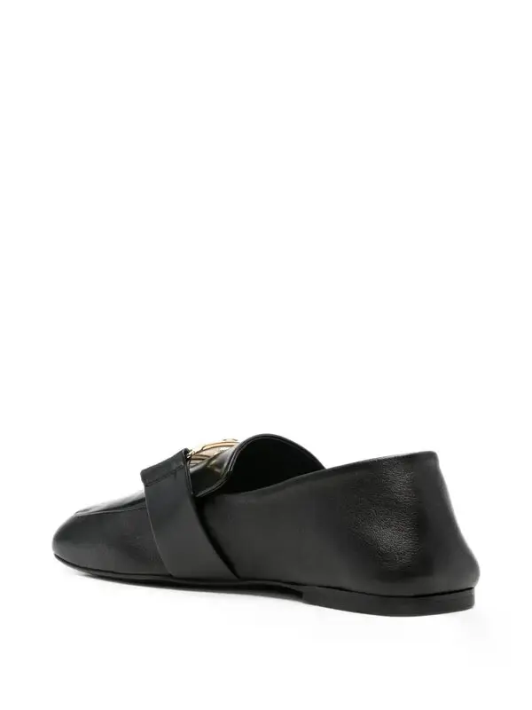 LANVIN Logo-plaque Leather Loafers