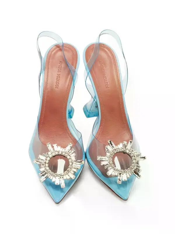 Amina Muaddi Begum Glass Slingback Pumps