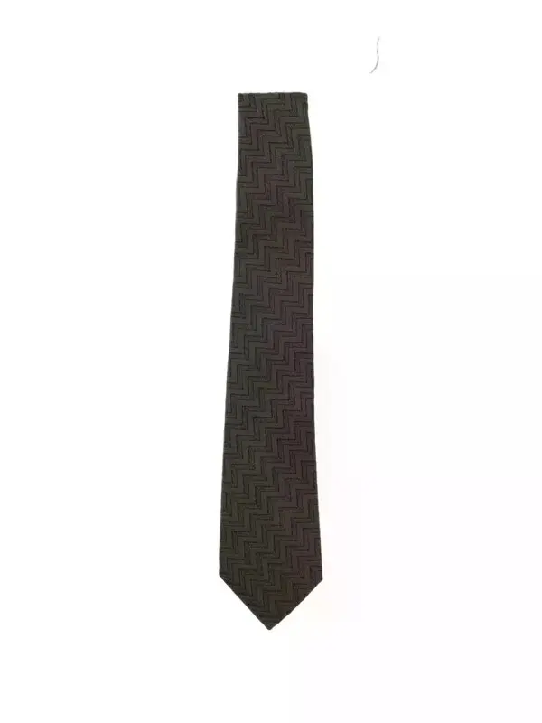 Giorgio Armani Chevron-pattern Tie - Neutrals
