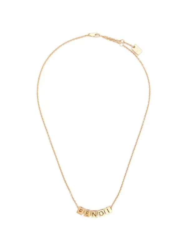 Fendi Logo-dice Pendant Necklace - Gold