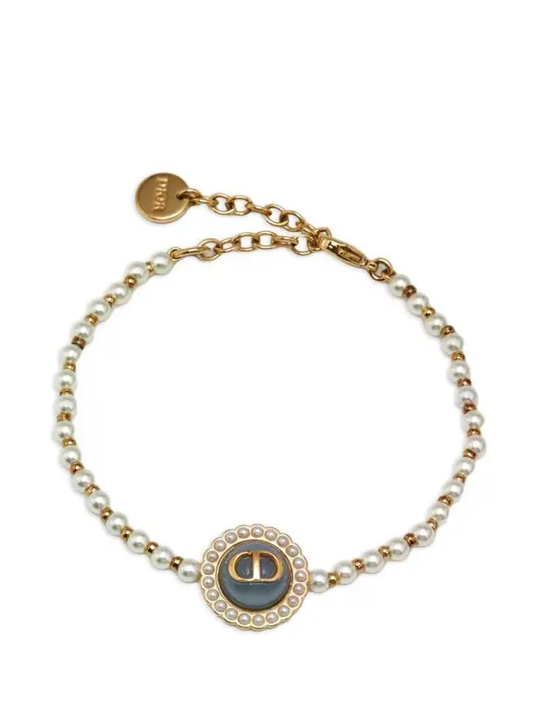 Dior Cd Faux-pearl Bracelet - Gold