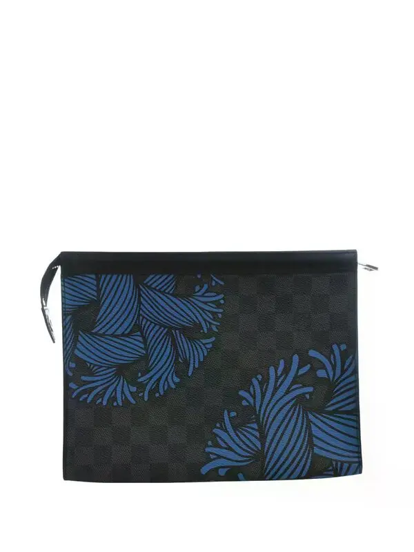 LOUIS VUITTON Damier Graphite Pochette Voyage Rope Clutch Bag - Blue