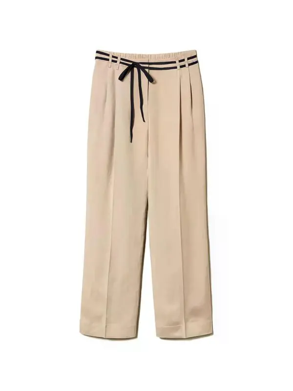 TWINSET Belted Pleated Trousers
