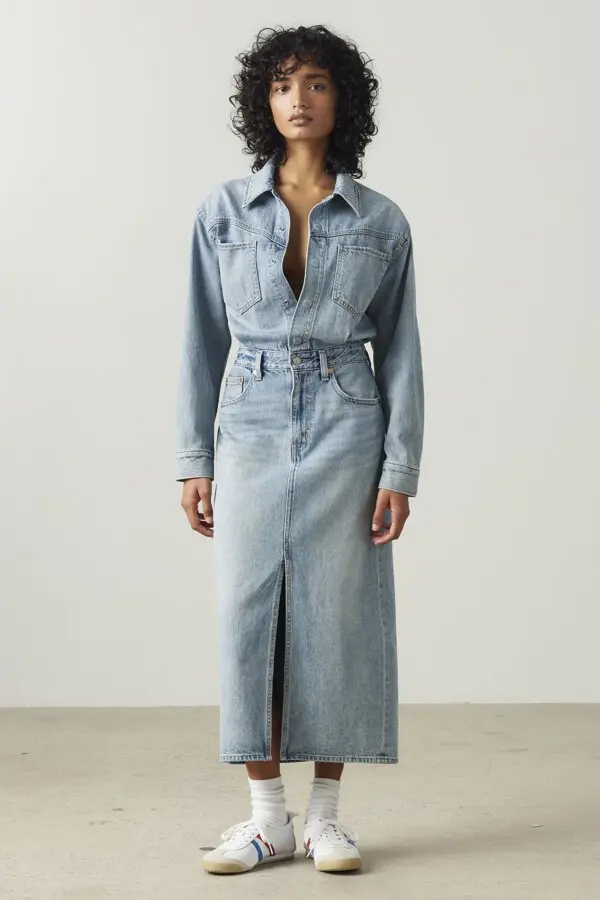 LEVI'S Denim Midi Shirt Dress