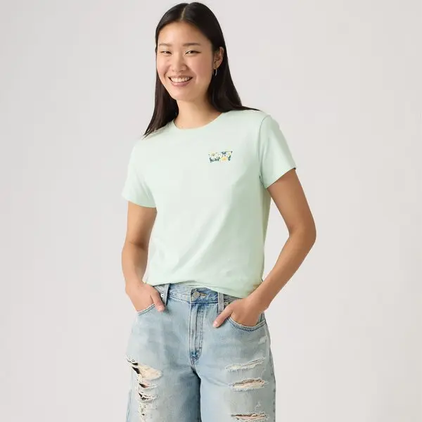 LEVI'S Perfect Tee" With Graphic Detail - Blue