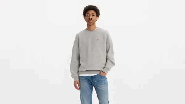 LEVI'S Classic Housemark Crewneck Sweatshirt - Grey