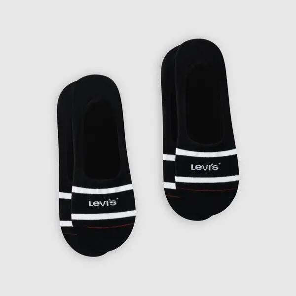 LEVI'S Mid Cut Footie Sport Socks 2 Pack - Black