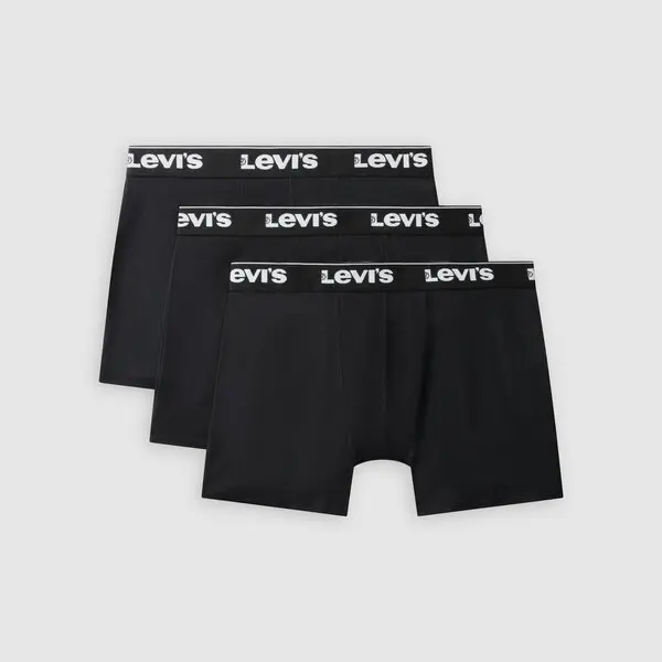 LEVI'S Repeat Logo Boxer Brief 3 Pack - Black
