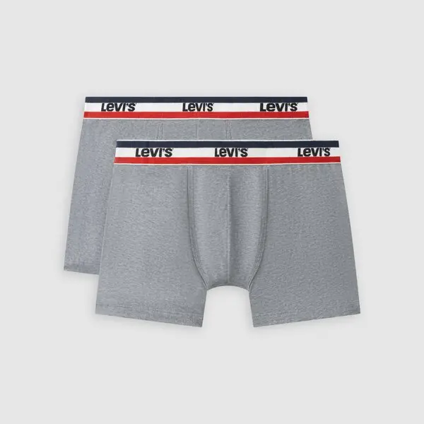 LEVI'S Repeat Logo Boxer Brief 2 Pack - Grey