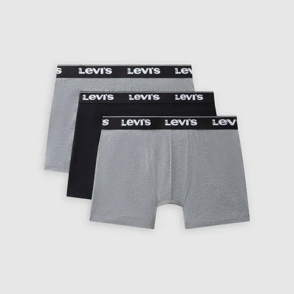 LEVI'S Repeat Logo Boxer Brief 3 Pack - Grey
