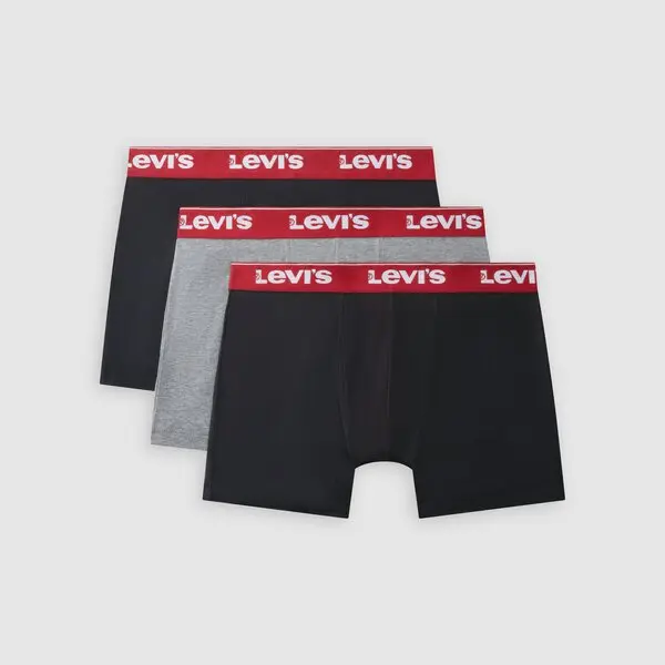 LEVI'S Repeat Logo Boxer Brief 3 Pack - Black