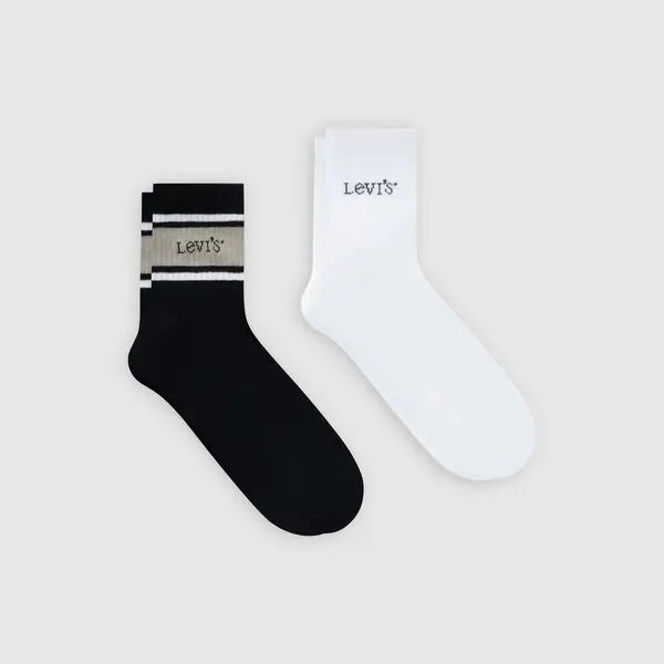 LEVI'S Mid Cut Quarter Socks Two-pack - Black