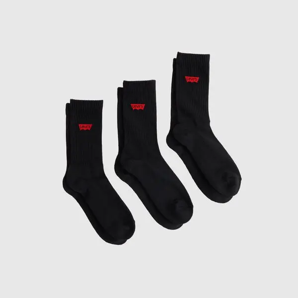 LEVI'S Regular Cut Batwing Logo Recycled Cotton Socks 3 Pack
