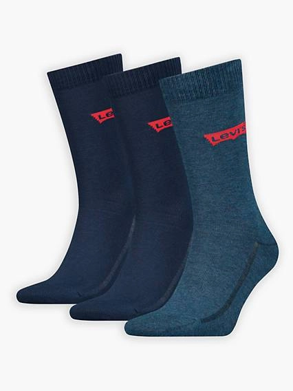 LEVI'S Regular Cut Batwing Logo Recycled Cotton Socks 3 Pack