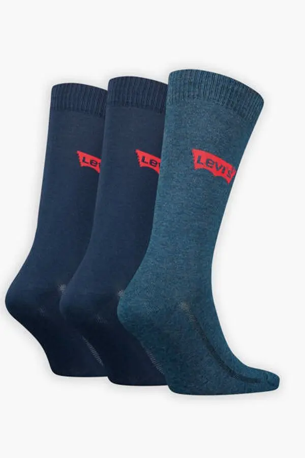 LEVI'S Regular Cut Batwing Logo Recycled Cotton Socks 3 Pack
