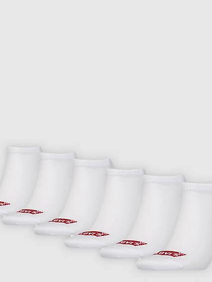 LEVI'S Low Cut Batwing Logo Socks 6 Pack - White