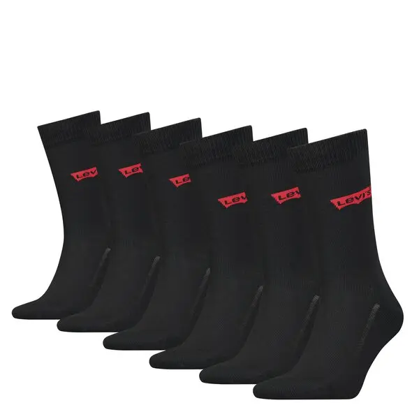 LEVI'S Regular Cut Batwing Logo Socks 6 Pack
