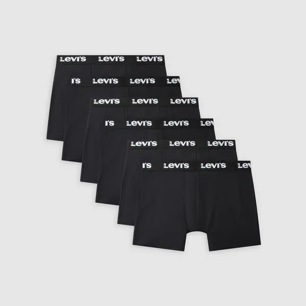 LEVI'S Repeat Logo Boxer Briefs 6 Pack - Black