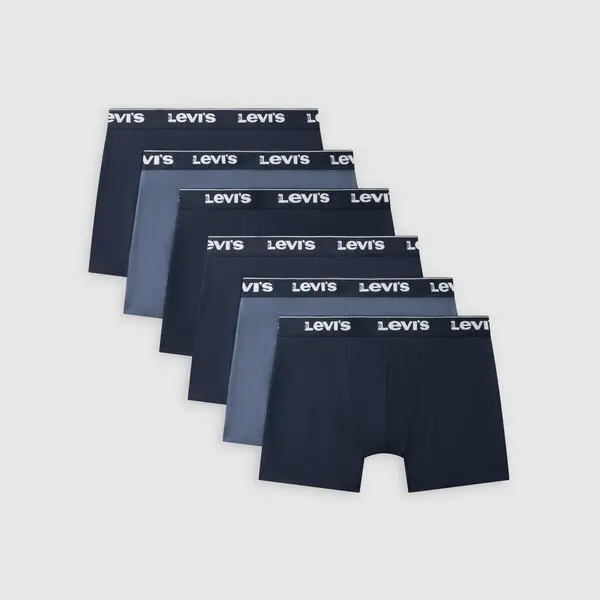 LEVI'S Repeat Logo Boxer Brief 6 Pack - Blue
