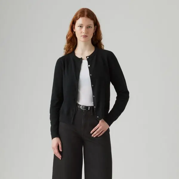 LEVI'S Supersoft Crewneck Cardigan - Black