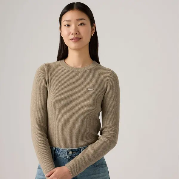 LEVI'S Ribbed Crewneck Sweater - Brown