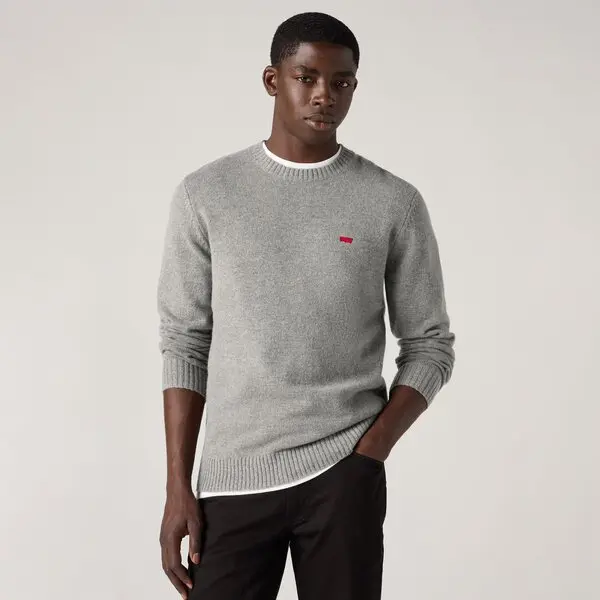LEVI'S Housemark Pullover Sweater - Grey