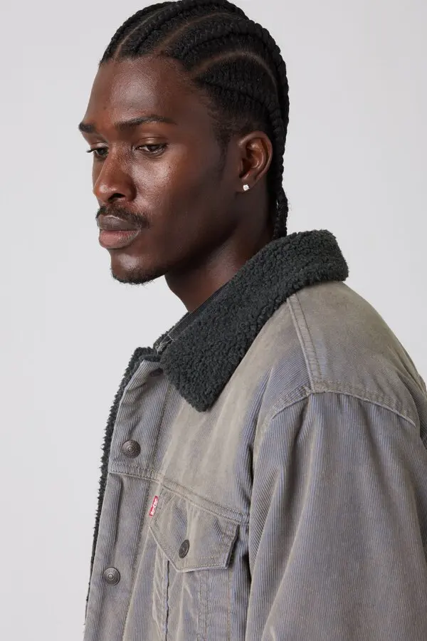 LEVI'S Relaxed Sherpa Corduroy Trucker Jacket - Blue